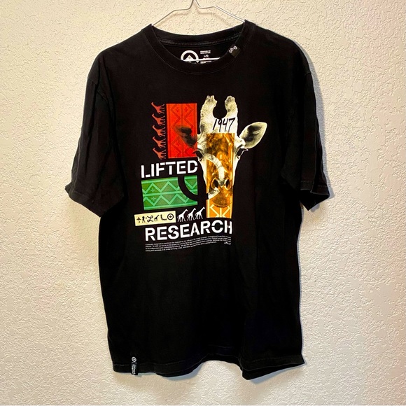 Lrg | Shirts | Lrg Lifted Research Group 947 Standard Fit Cotton Black Tshirt Giraffe Mens L ...